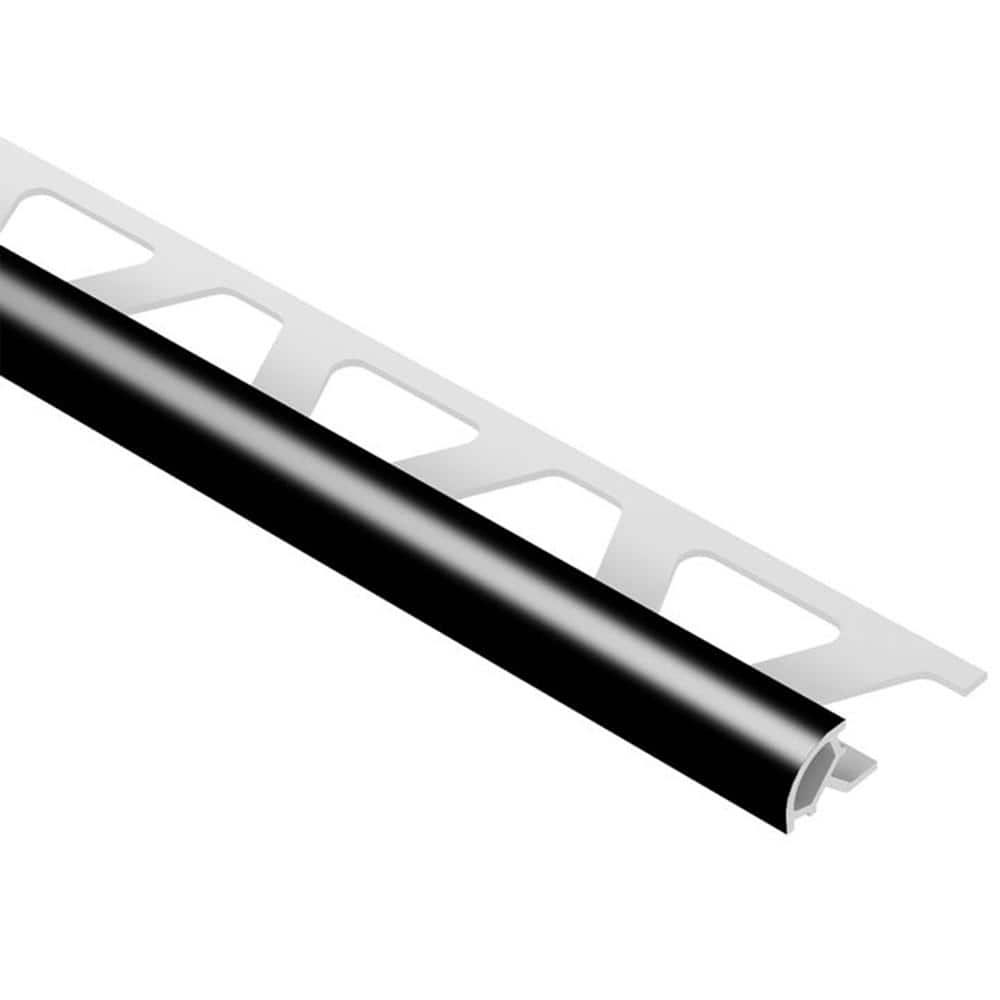 Schluter Rondec Black 7/16 in. x 8 ft. 2-1/2 in. PVC Bullnose Tile ...