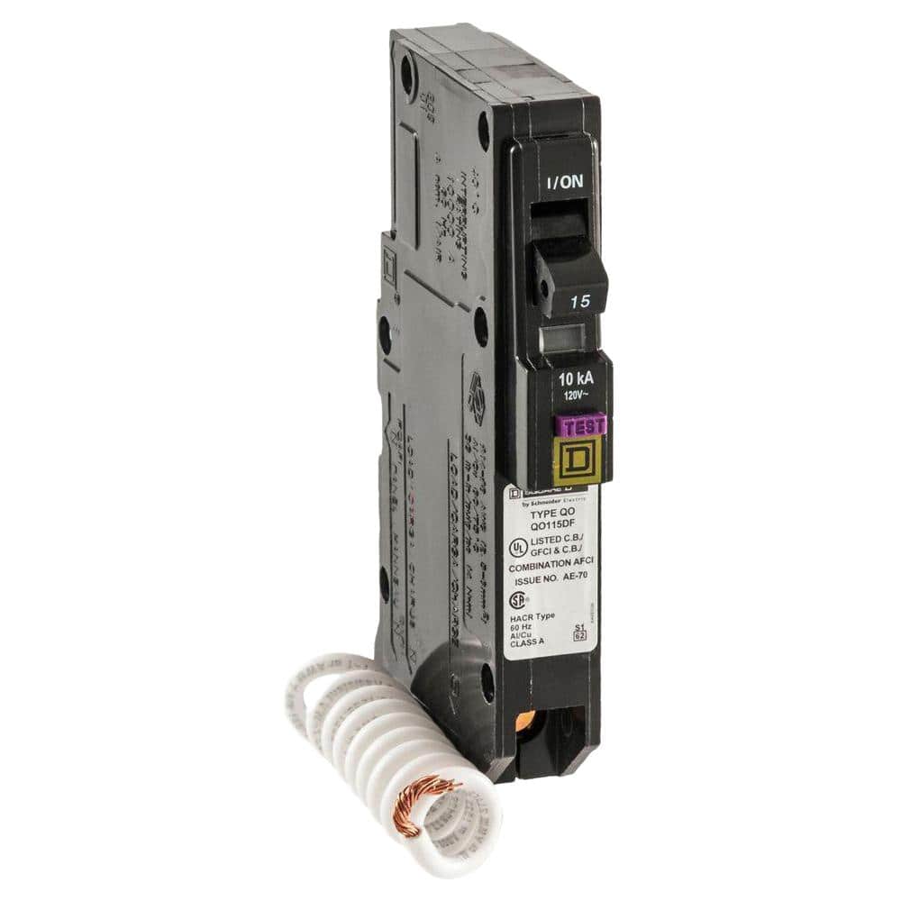 Square D QO 15 Amp Single-Pole Dual Function (CAFCI and GFCI) Circuit ...