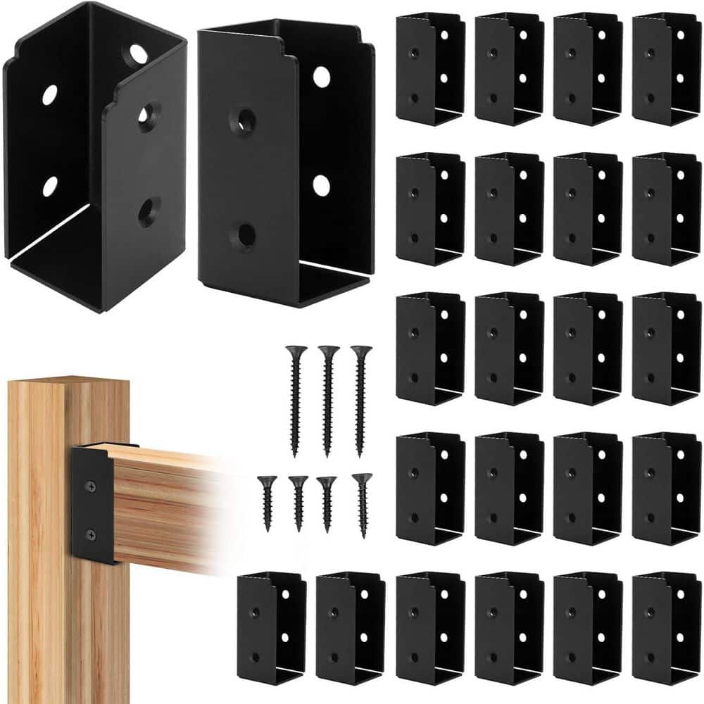 Afoxsos 24PCS Carbon Steel 2x4 Deck Railing Brackets Connectors for ...