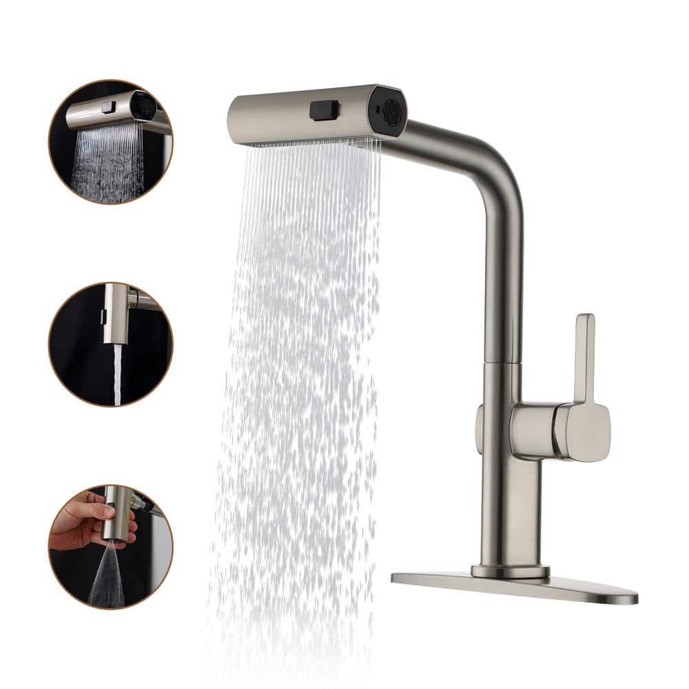CASAINC Single Handle Pull Down Sprayer Kitchen Faucet with 3 Functions ...