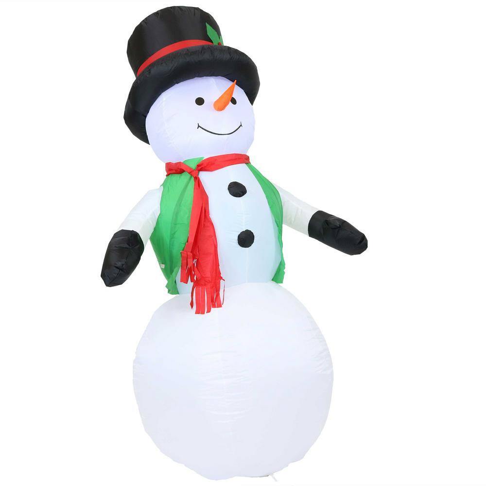 Sunnydaze 6.8 ft. Holly Jolly Snowman Outdoor Inflatable Decoration LDE ...