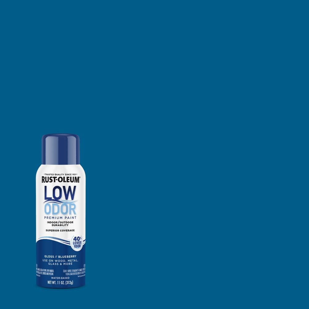 Rust-Oleum Low Odor 11 oz. Gloss Blueberry Low Odor Water-Based Spray ...
