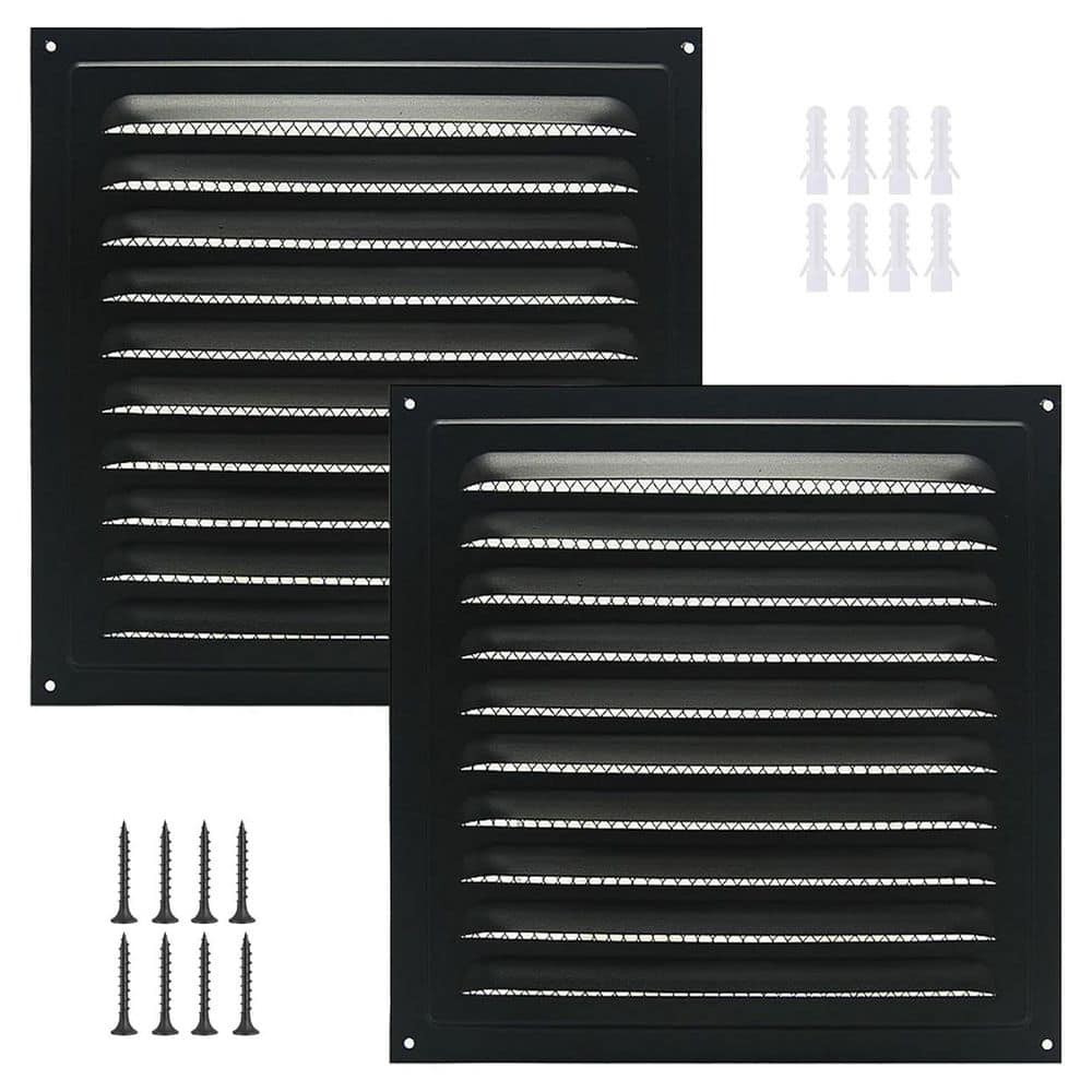 KIWDZFU 6 x 6 Square White Aluminum Wall Vent Louver Grille with Insect ...
