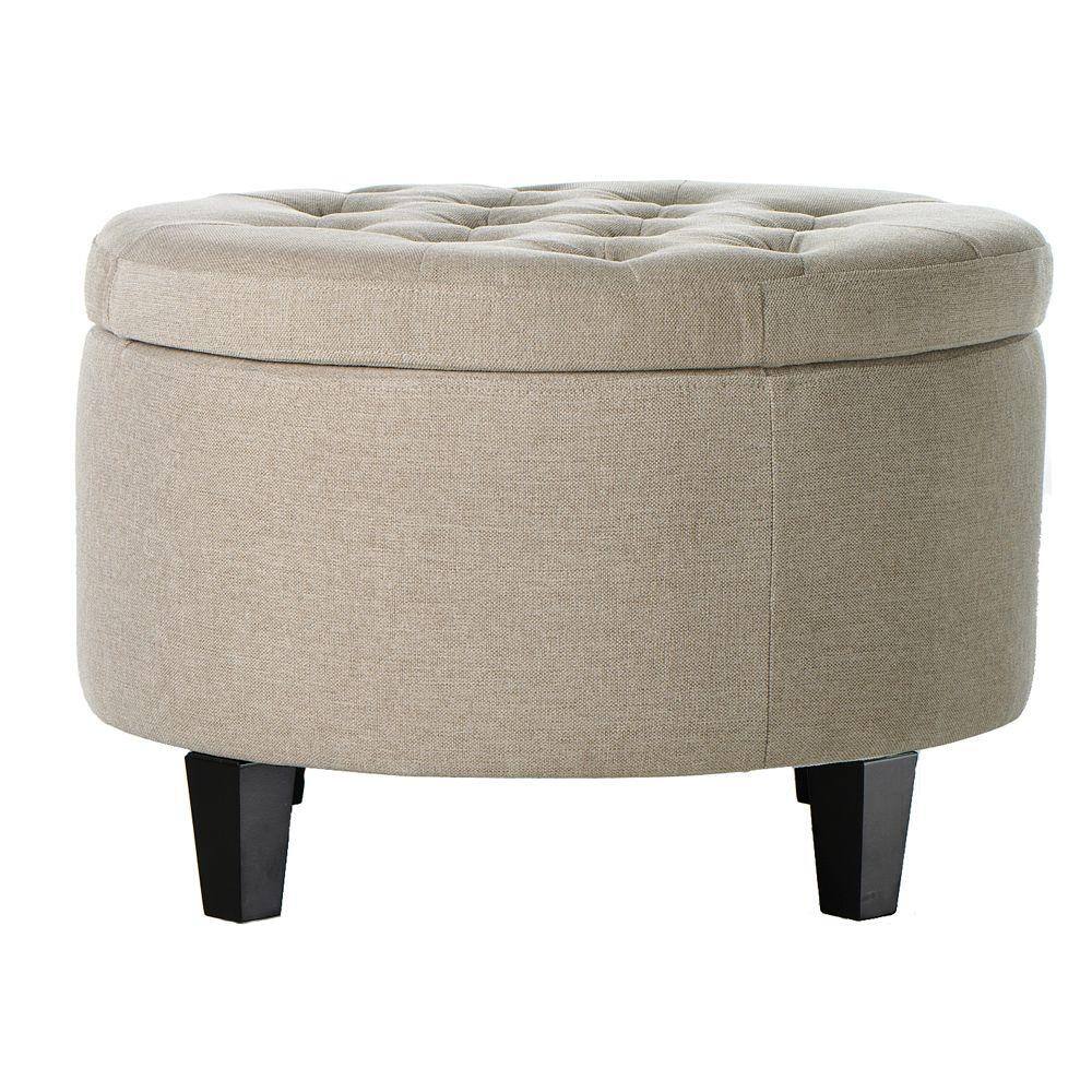 Home Decorators Collection Emma Textured Natural Storage Ottoman 7159300950