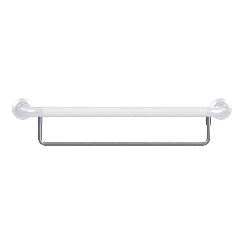 PULSE Showerspas Single ErgoSafetyBar 19.5 in. Freestanding Towel Bar ...