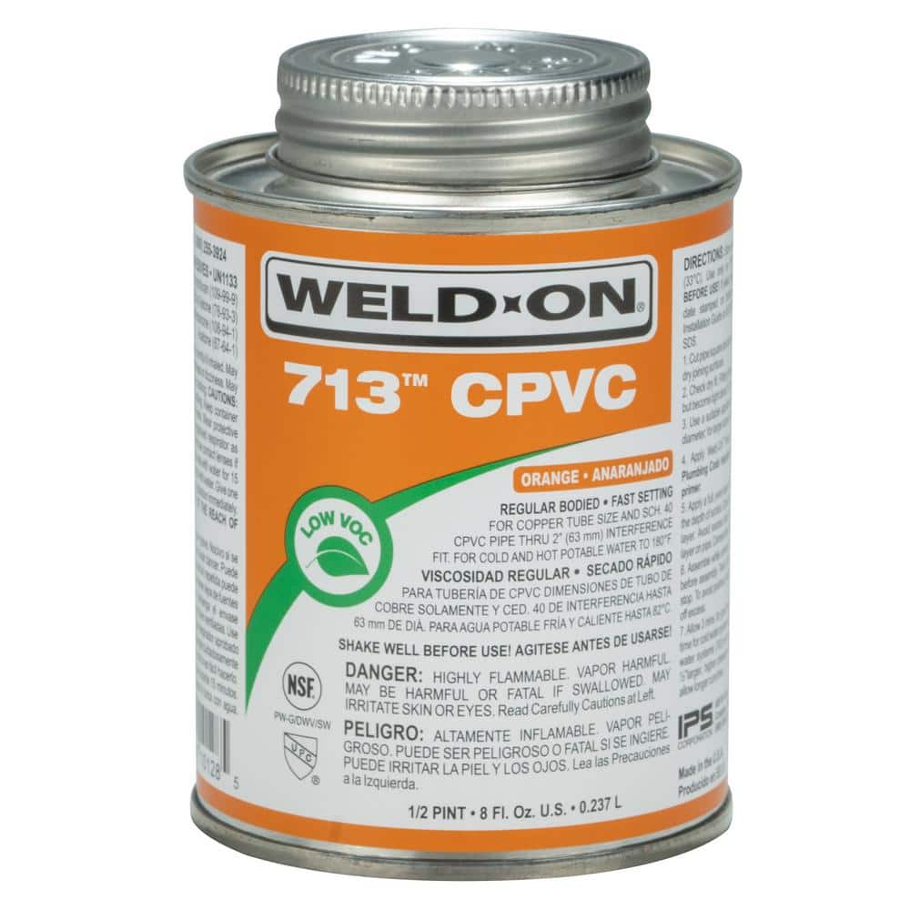 Weld-On 713 CPVC Solvent Cement, Orange, Low VOC, High Strength ...