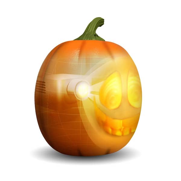 MINDSCOPE Jabberin’ Jack 12 in. Animated Built-In Projector and Speaker USB or Battery Orange ...