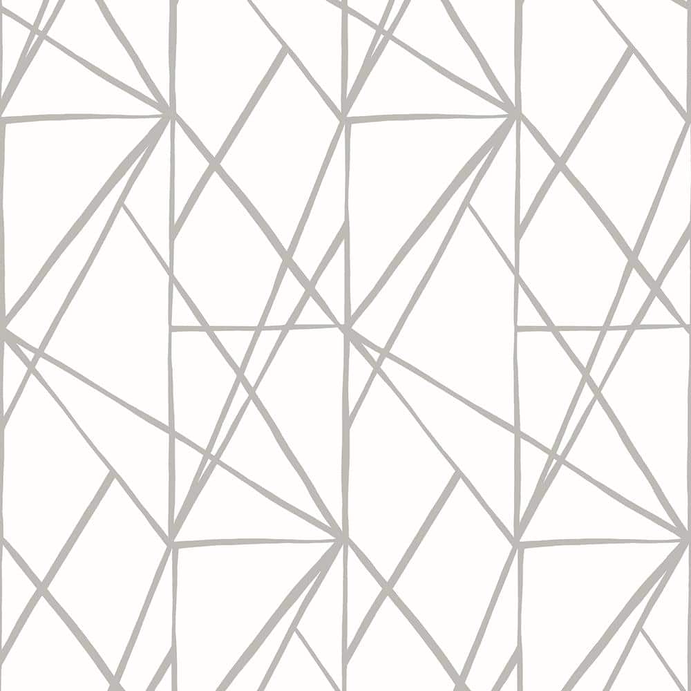 NextWall 30.75 sq. ft. Harbor Grey Quartz Geo Vinyl Peel and Stick ...