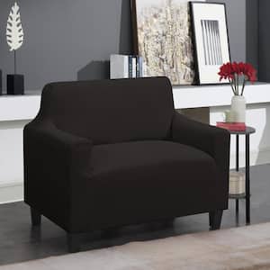 J&V TEXTILES Black Microfiber Water Resistant Reversible Sofa Slipcover ...