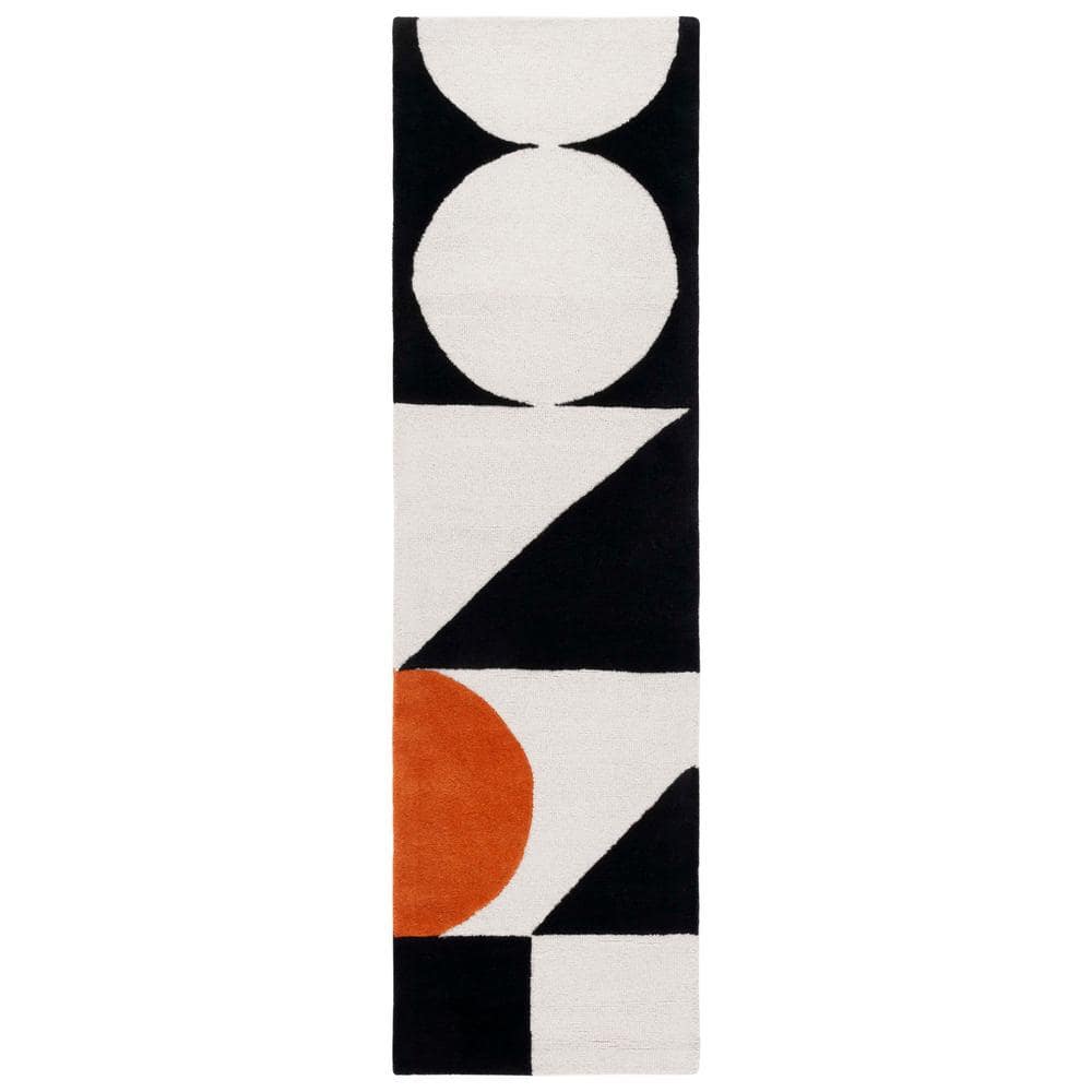 SAFAVIEH Rodeo Drive Rust/Black 2 ft. x 8 ft. Geometric Runner Rug ...