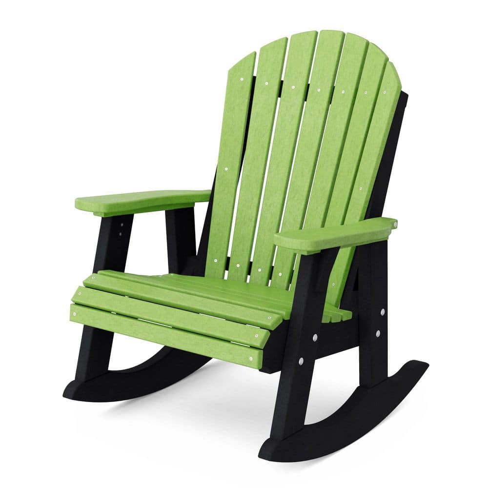 Wildridge Heritage Lime Green and Black Plastic Adirondack Outdoor ...