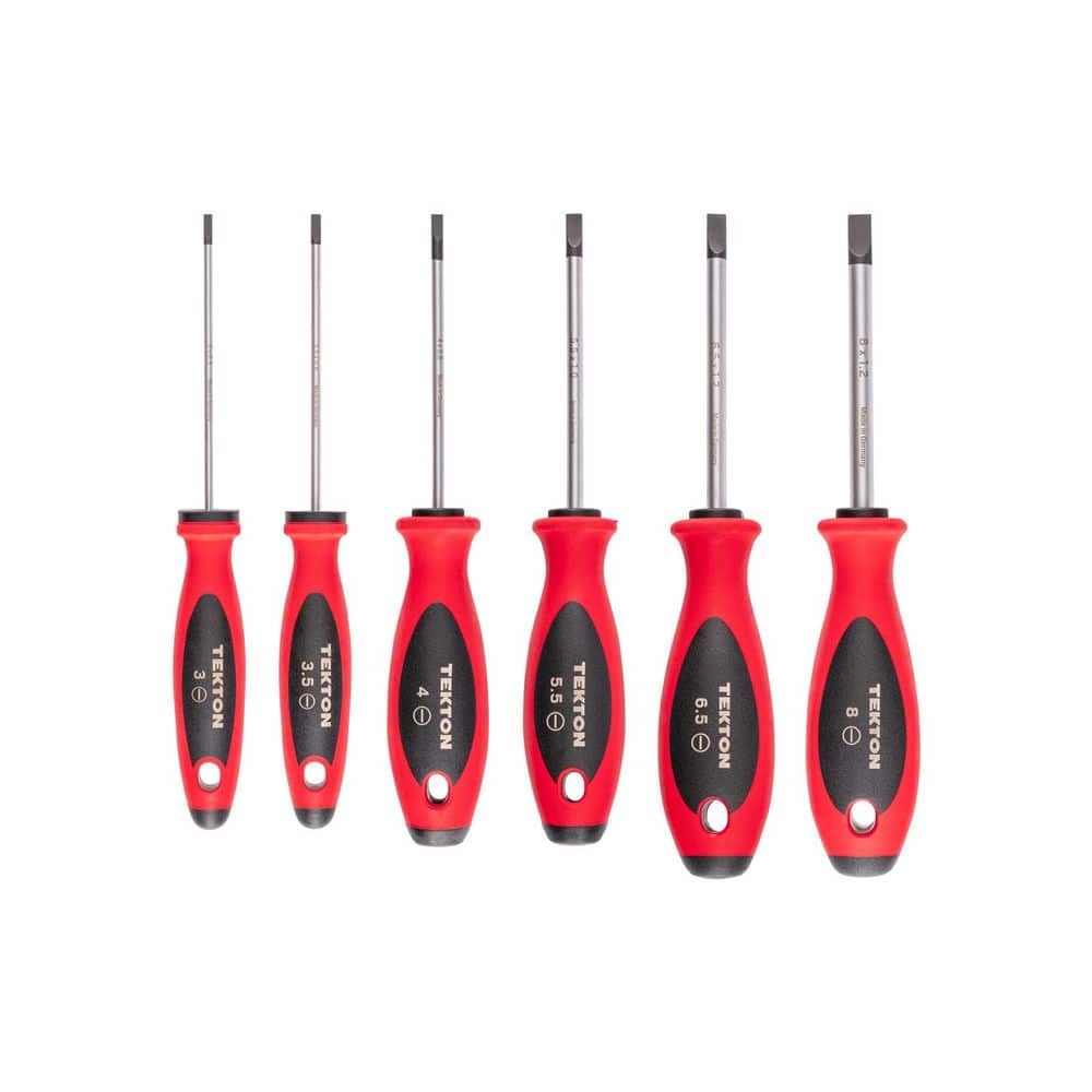 TEKTON Slotted Screwdriver Set-4 in. Shanks, 6-Piece (3-8 mm) DWS90001 ...