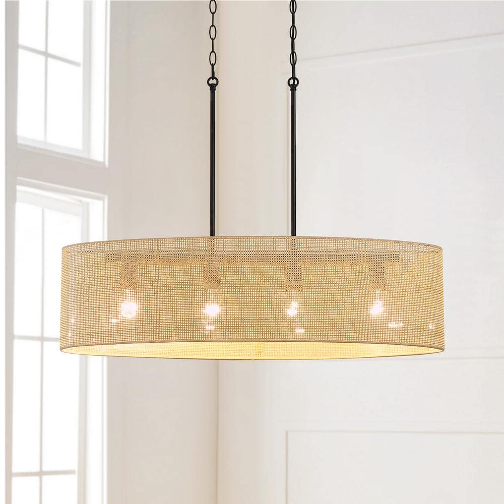 TRUE FINE Audrey 36 in. 4-Light Oval Kitchen Island Chandelier with ...