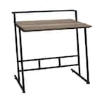 HOUSEHOLD ESSENTIALS 33 in. Rectangular Gray Writing Desk with Open ...