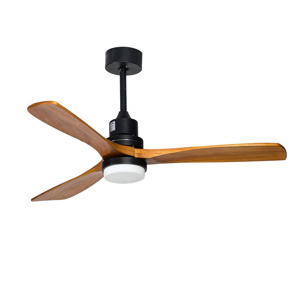 JAYDEN CREATION 52 in. LED Indoor Baltimore 3-Blade Camel Ceiling Fan ...
