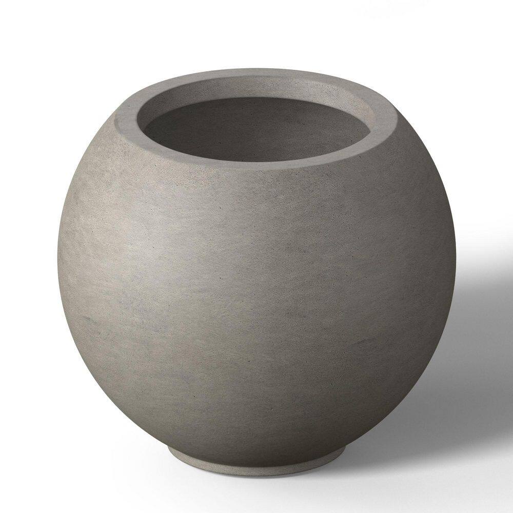 Sapcrete 20 in. Large Light Gray(Enhanced Core) Concrete Round planter ...