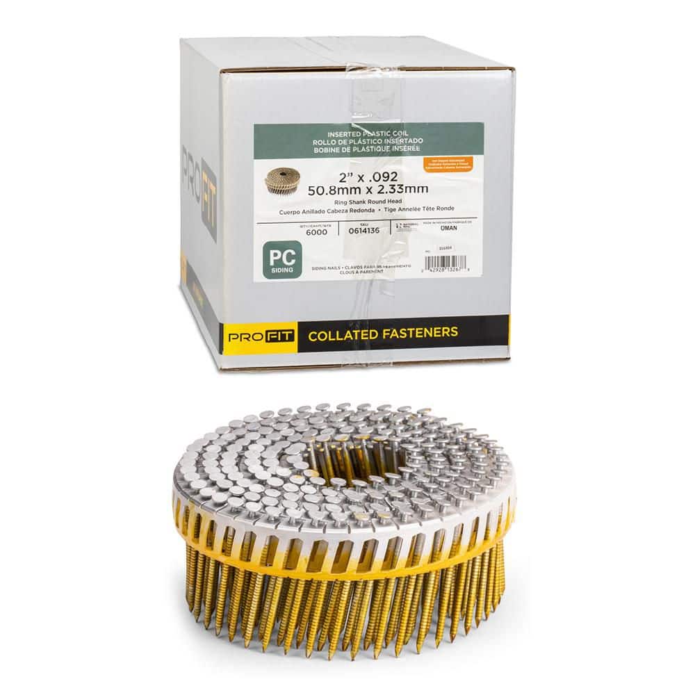 PRO-FIT 2 in x. 092 15° Hot Dipped Galvanized Ring Shank Plastic Coiled ...