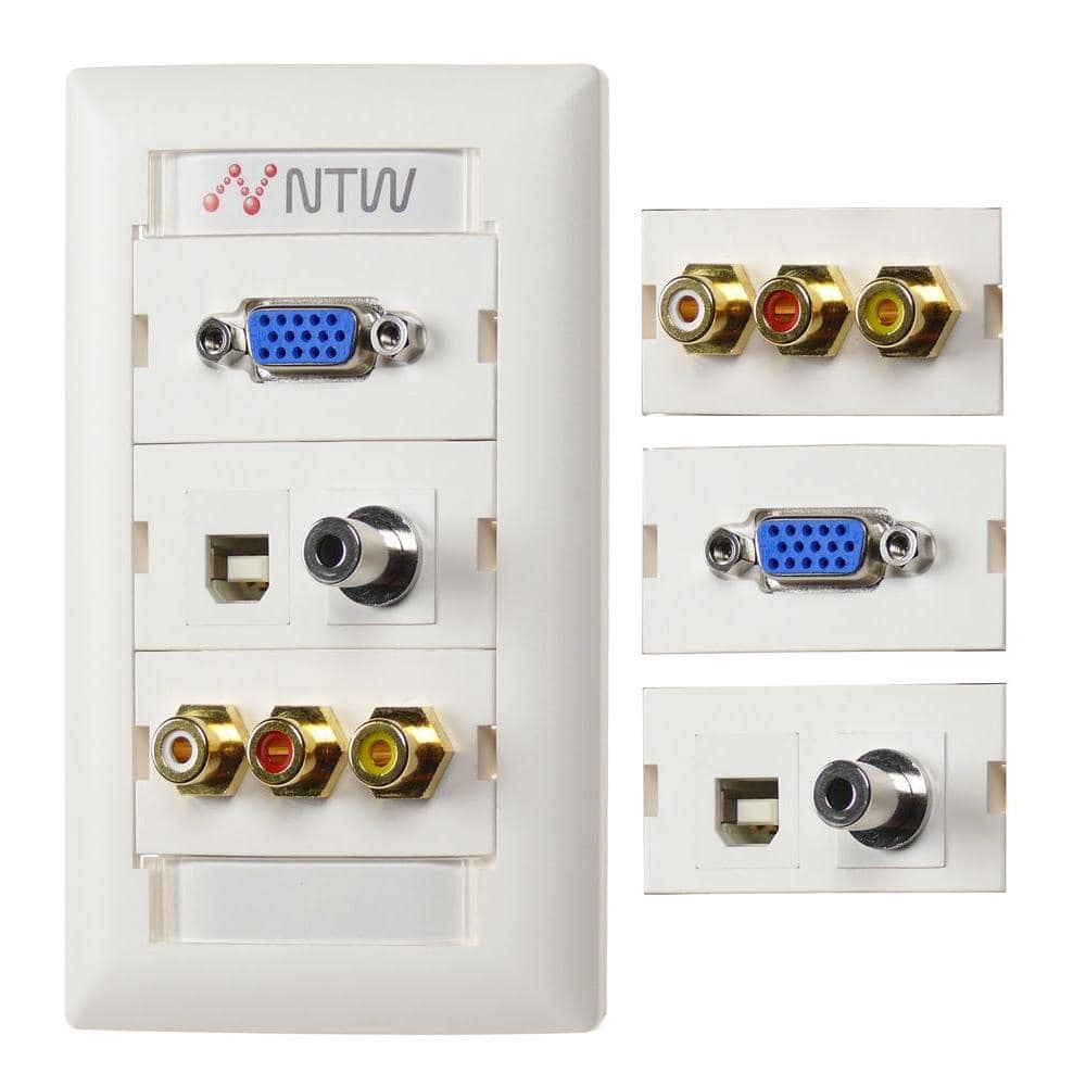 NTW White 1-Gang Audio/Video Wall Plate (1-Pack) NUNC-V35UBR3 - The ...