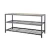 TRINITY 18 in. H x 36.2 in. W 8-Pair 3-Tier Slate Gray Steel Shoe ...
