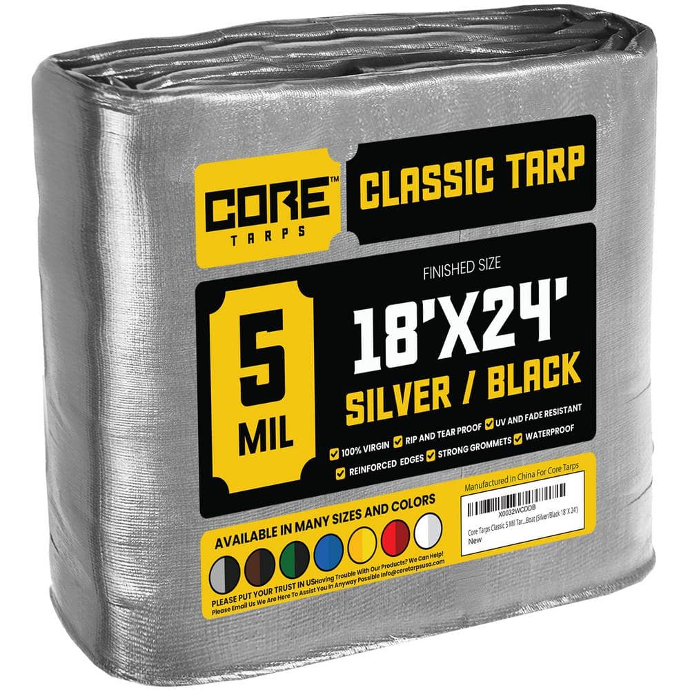 Reviews for CORE TARPS 18 ft. x 24 ft. Silver/Black 5 Mil Heavy Duty ...