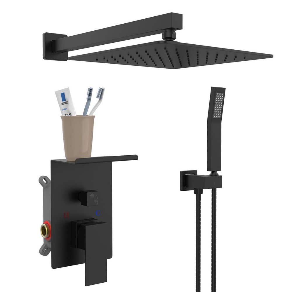 Modland 2-Spray 10 in. Wall Mounting Dual Shower Head and Handheld ...