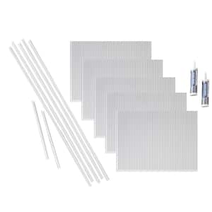 Fasade Rib 18 in. x 24 in. Galvanized Steel Vinyl Decorative Wall Tile ...