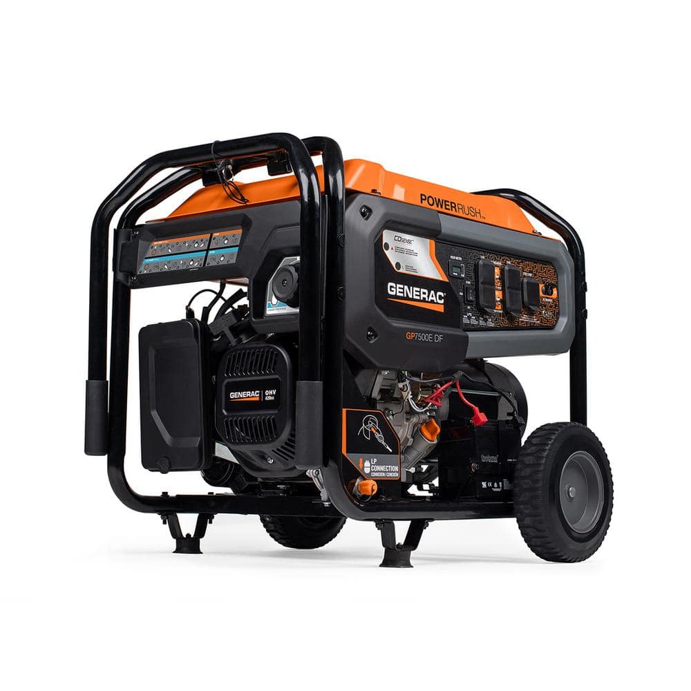 Generac 7500-Watt Electric Start Dual Fuel Portable Generator 8011 ...