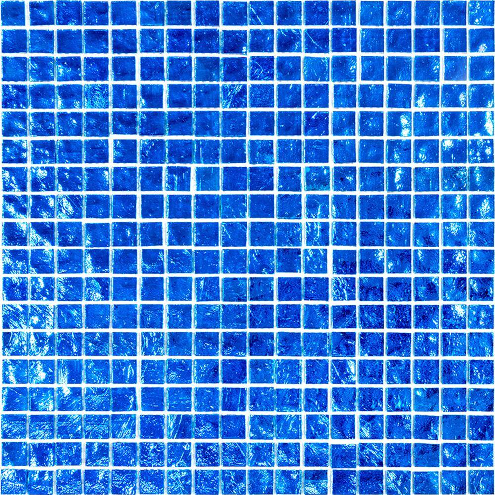 Apollo Tile Skosh 4" x 6" Glossy Shimmer Azure Blue Glass Mosaic ...