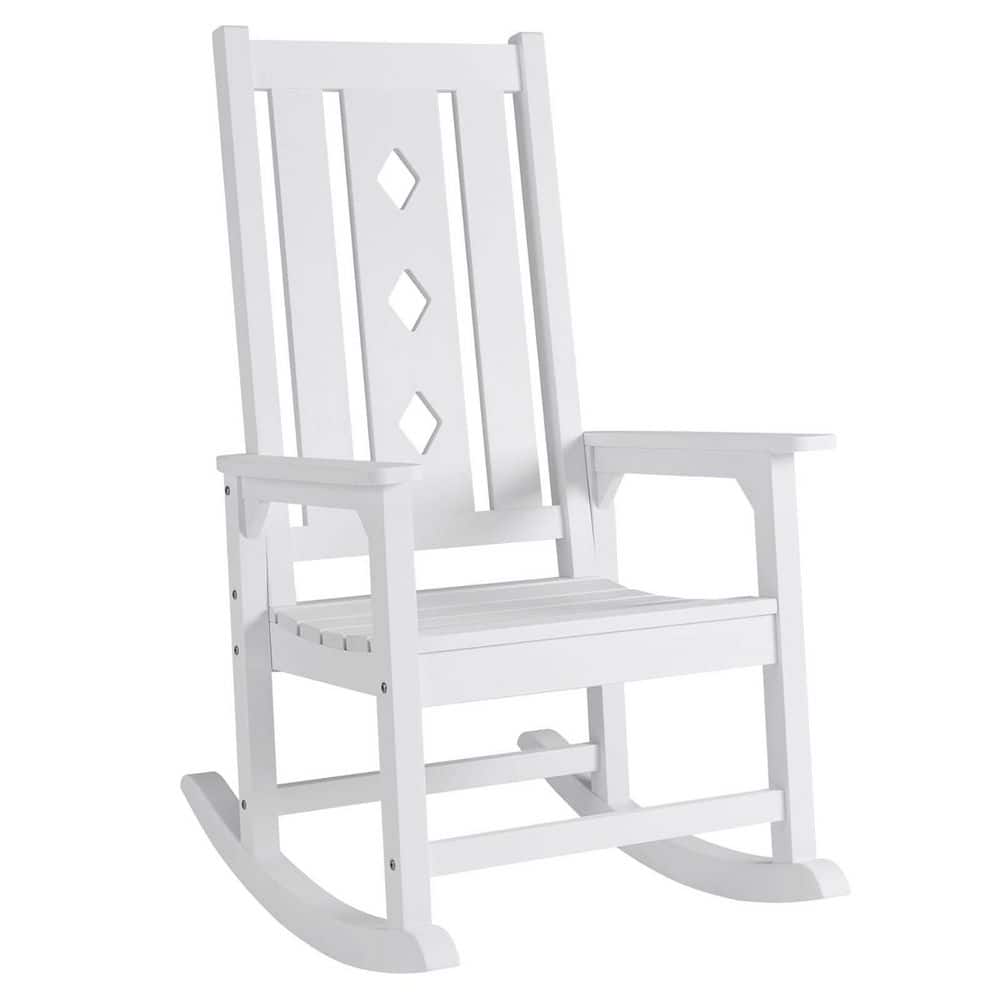 Eongdn White All Weather Resistant Plastic Outdoor Rocking Chair ...