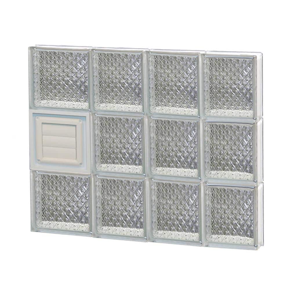 Clearly Secure 25 in. x 23.25 in. x 3.125 in. Frameless Diamond Pattern ...
