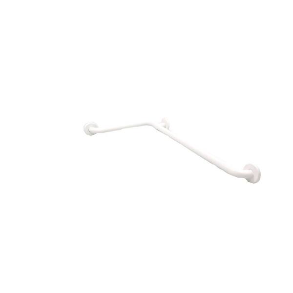 CSI Bathware 27 in. x 36 in. Horizontal Angle Grab Bar in Powder White ...
