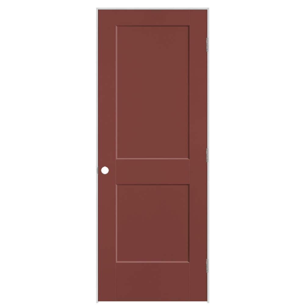 Masonite 30 in. x 80 in. 2-Panel Logan Left-Hand Hollow Core Red Bluff ...