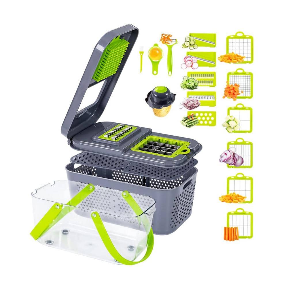 Lynzavix 22-in-1 Vegetable Chopper with Container, Multi Kitchen Tool ...