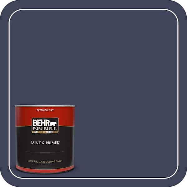 BEHR PREMIUM PLUS 1 qt. #MQ5-9 Manhattan Blue Flat Exterior Paint ...