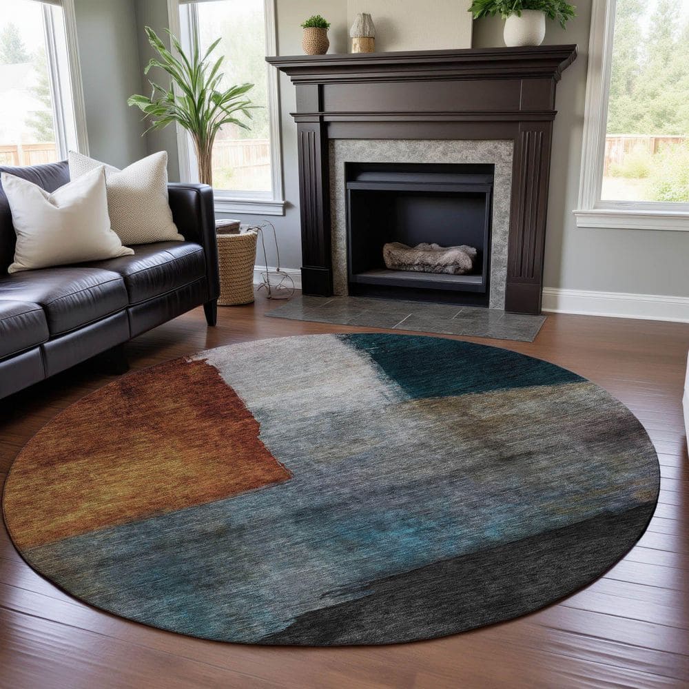 Addison Rugs Mayfield Premium Machine Washable Abstract AMF1100 Copper ...