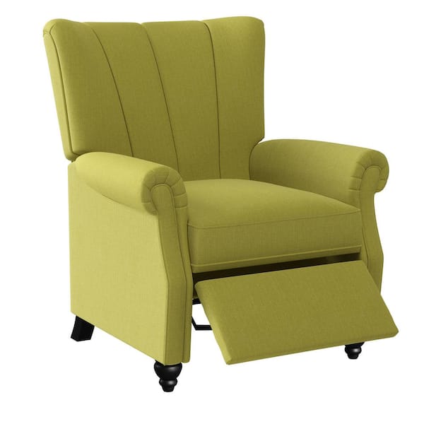 ProLounger Kiwi Green Linen Pushback Channel-Tufted 3-Position Recliner ...