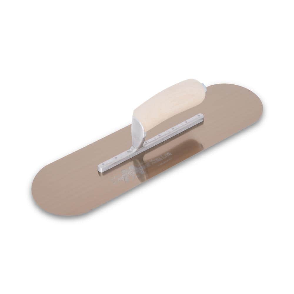 MARSHALLTOWN 16 in. x 4-1/2 in. Golden Stainless Steel Pool Trowel ...