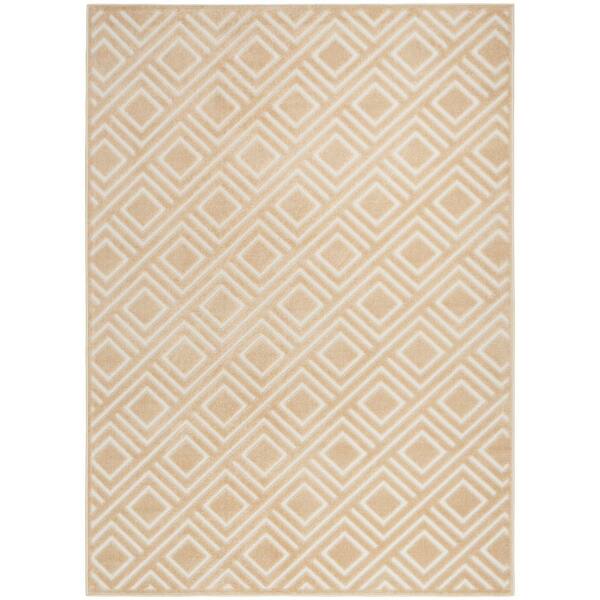 Nourison Casual Taupe 4 ft. x 6 ft. Checker Contemporary Area Rug ...