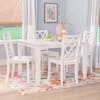 Linon Home Decor Mori 5-Piece Rectangle White Wood Top Dining Room Set ...
