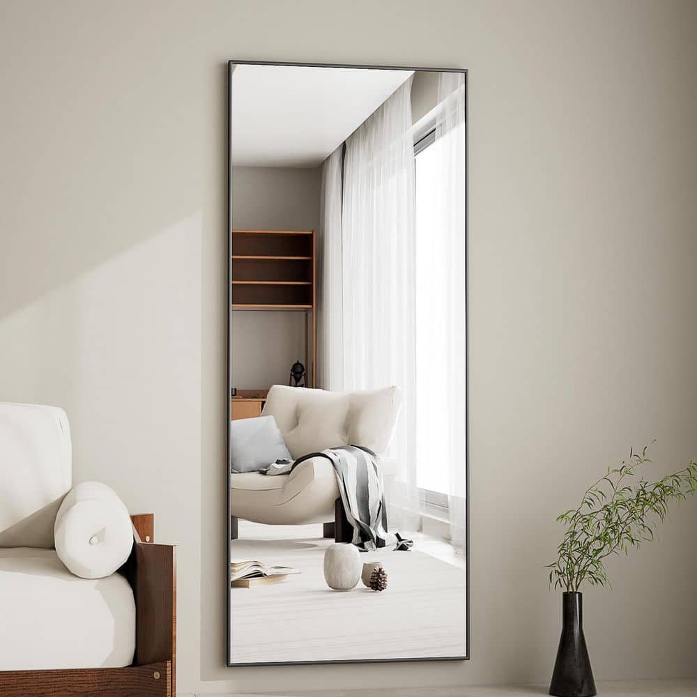 WILLOTED Black 16 in. W x 59 in. H Rectangular Aluminum Framed Wall ...