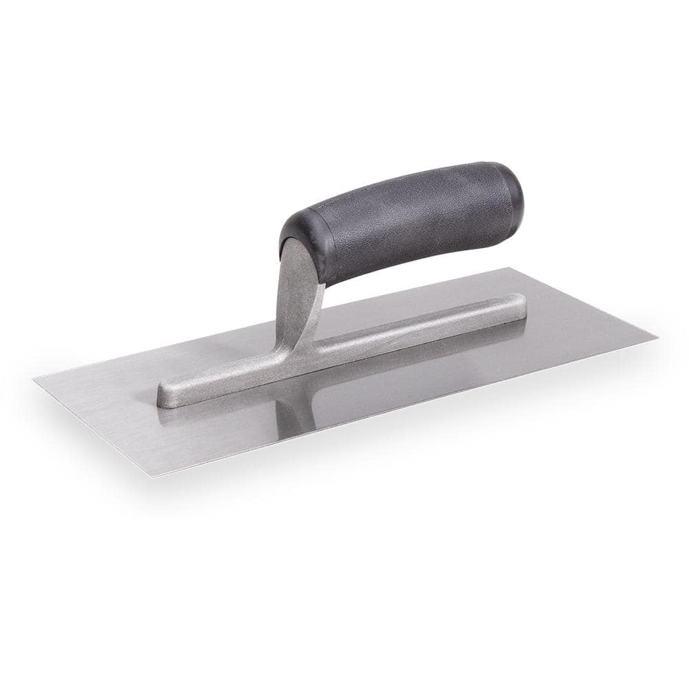 Wal-Board Tools 4.5 in. x 11 in. Curved Drywall Trowel with Plastic ...