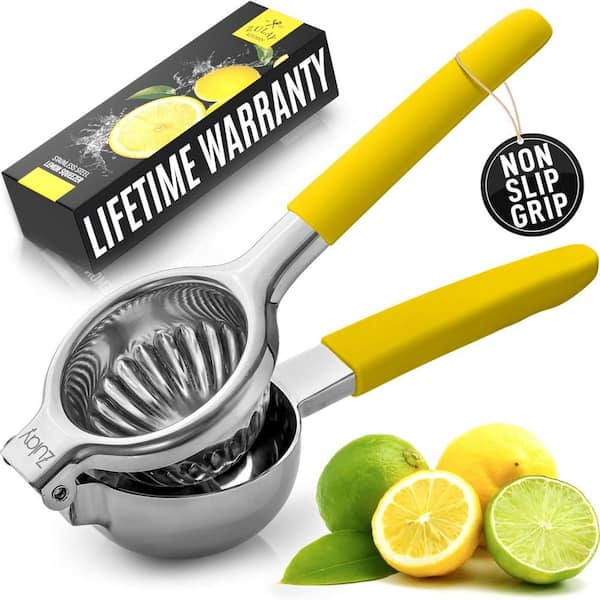 Zulay Kitchen Stainless Steel Silver Lemon Squeezer with Premium ...