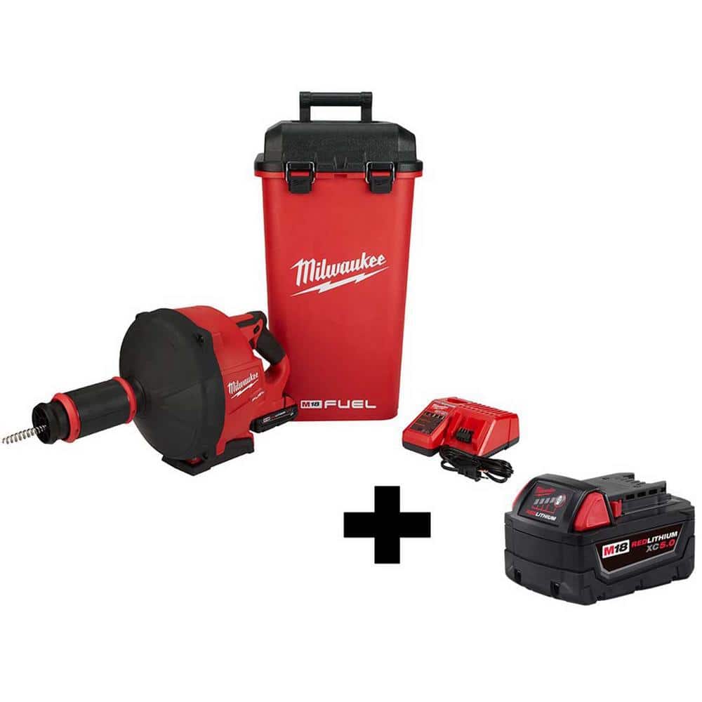 Milwaukee M18 FUEL 18V Lithium-Ion Brushless Cordless Drain Snake Auger ...