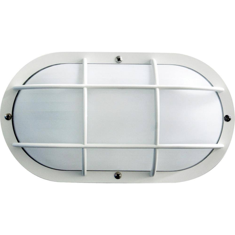 SOLUS Nautical Oblong White Outdoor Hardwired Bulkhead Sconce with ...