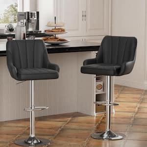 VECELO Metal Bar Stools (Set of 4) Adjustable Swivel Counter Stools ...