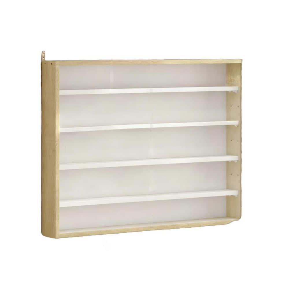 Top-Notch Oak-White 3.7 in. Particle Board 5-Tier Wall-Mounted ...