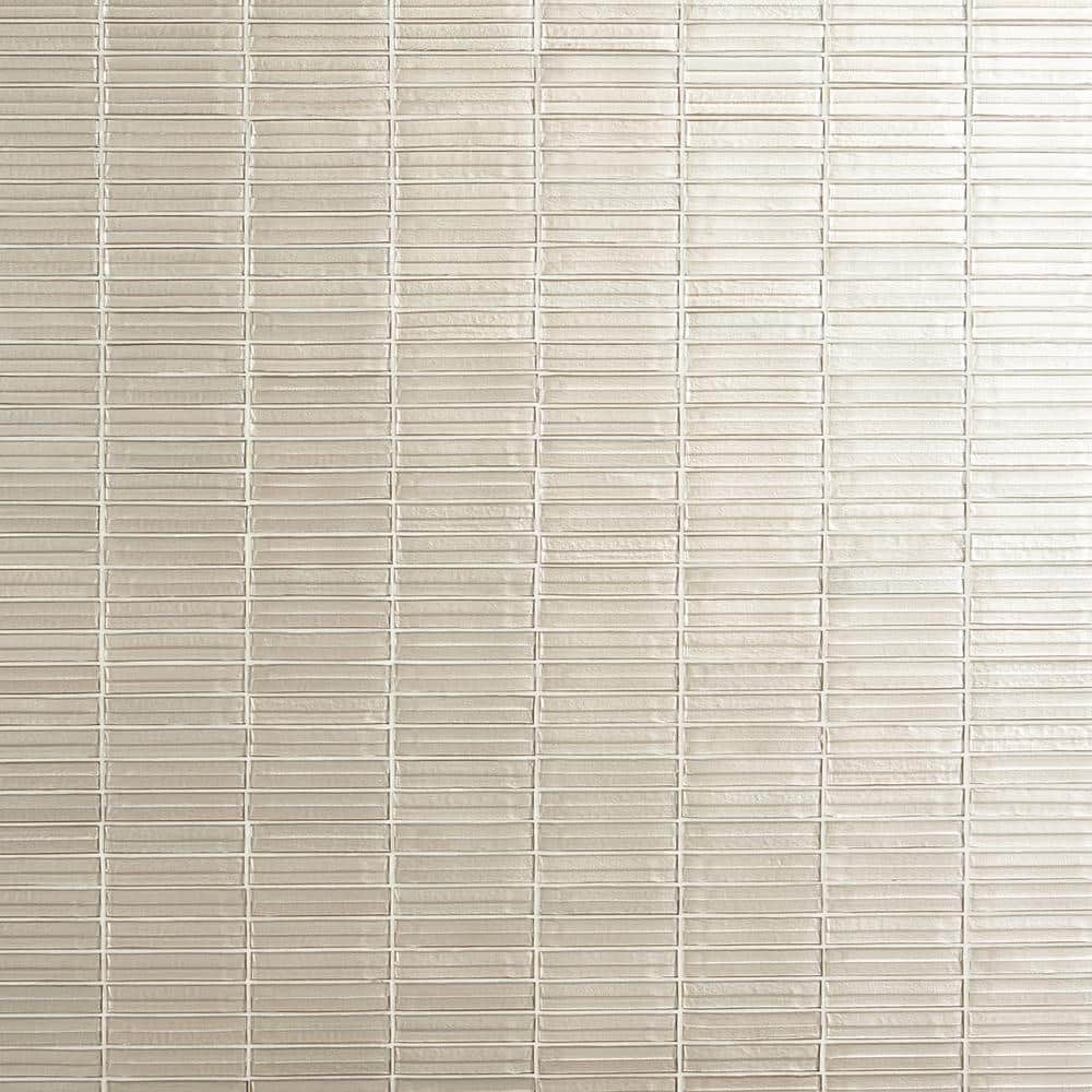 Ivy Hill Tile Tara Ivory 11.61 in. x 11.73 in. Stacked Glass Mosaic ...