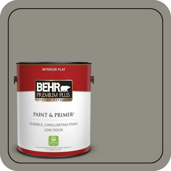 BEHR PREMIUM PLUS 1 gal. #N370-5 Incognito Flat Low Odor Interior Paint ...