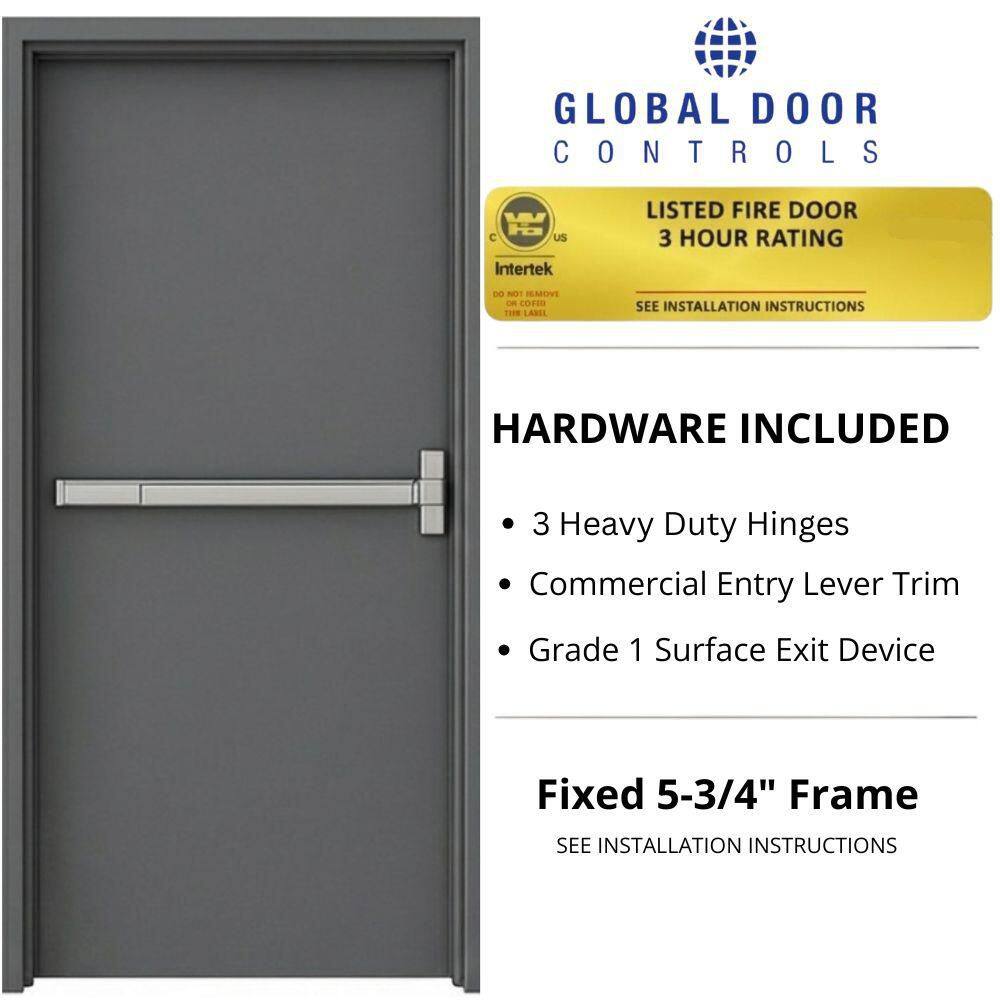 Global Door Controls Flush Doors Series 36x80in. Right Handed Stainless ...
