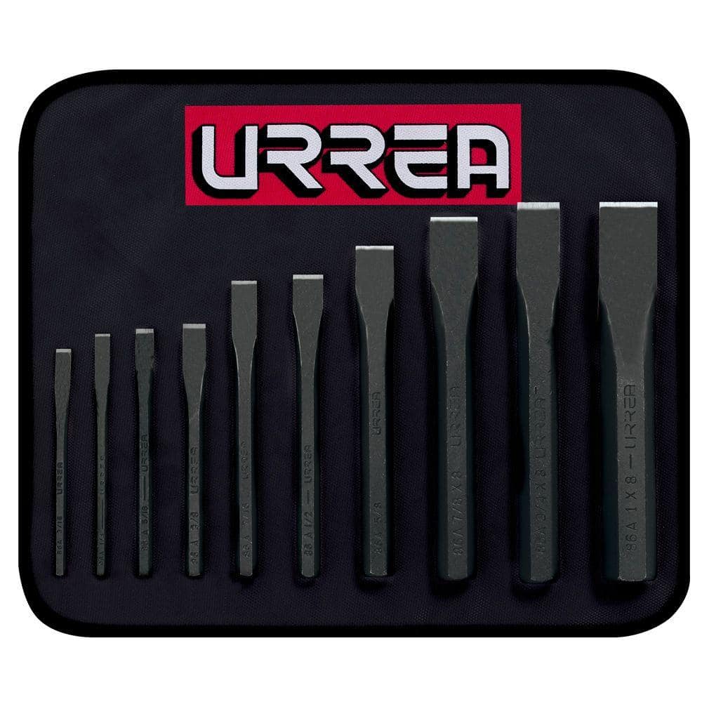 URREA 3/16 in. to 1 in. Chisel Set (10-Piece) 86D - The Home Depot
